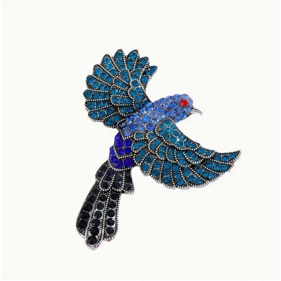 unbrandedd | Jewelry | Crystal Flying Blue Bird Brooch | Poshmark